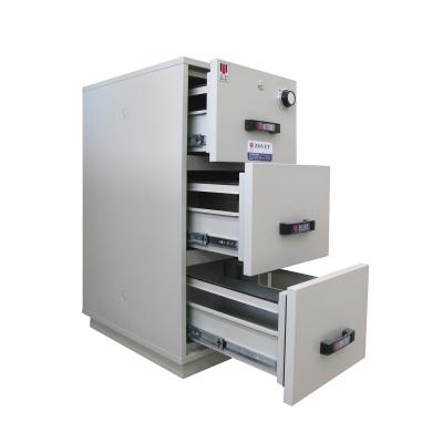 China Metal Locking Fireproof File Cabinet Three Drawer 1 Hour Fire Rating for sale