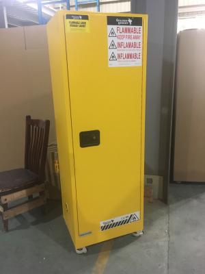 China Yellow Industrial Safety Cabinets , Flame Proof Storage Cabinets With Double Lock with wheel for sale