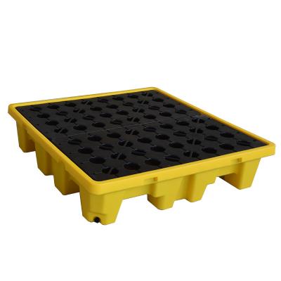 China ZOYET 4 Drums / 2 Drums Spill Containment Pallet With Drain For Oil Drum for sale