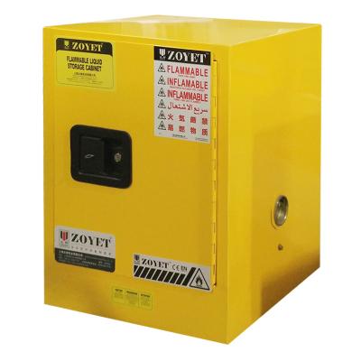 China ZOYET 12 Gallon Small Yellow Color Steel Safety Storage Cabinets Standard Size For Flammable Liquid for sale