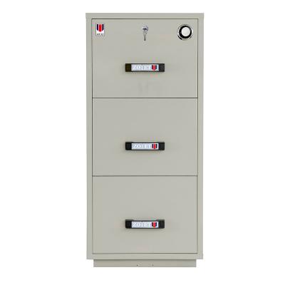 China ZOYET 2 hours Fireproof File Cabinets 3 Drawer Vertical Lockable Storage Cabinets For Office / Hotel for sale