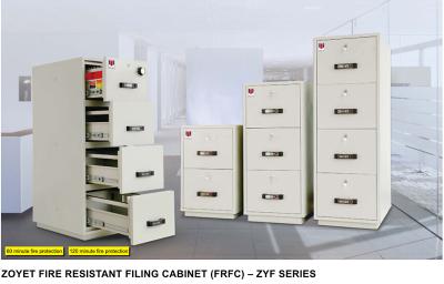 China ZOYET 4 Drawer 2 Hours fireproof CE JIS Standard Fireproof Filing Cabinets for sale