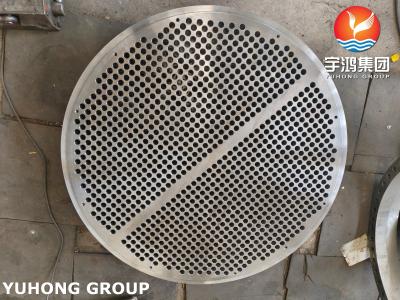 中国 ASME VIII 認証 ASTM A516 Gr.70 炭素鋼チューブシート、圧力容器用正方形レイアウト 販売のため