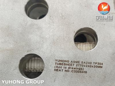 China ASTM A240 SS304/304L Shell And Tube Heat Exchanger Tube Sheet Square Type for sale