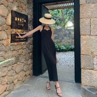 China Backless Halter Neck Split Womens Vacation Dresses for sale