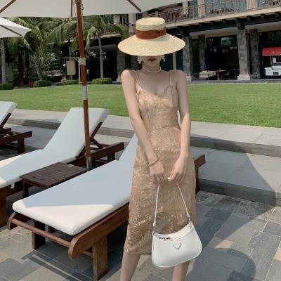 China As férias das mulheres elegantes do envoltório do estilingue do laço vestem 113cm à venda