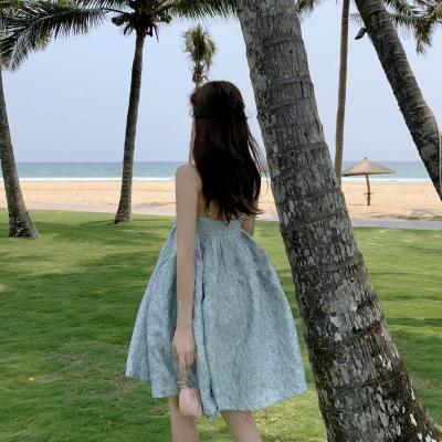 Cina Svago di vacanza senza maniche una linea retro stampa tridimensionale del vestito in vendita