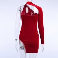 China Backless Tight Fitting One Shoulder Mini Dress for sale