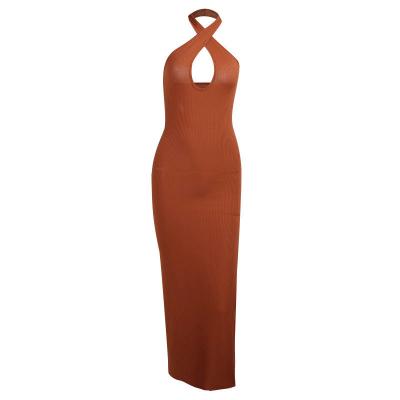 Cina Collo trasversale esile sexy senza maniche Maxi Dress della capezza di estate in vendita