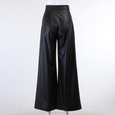 China Van het het Beenleer van sexy Hoge Taillevrouwen Brede de Broek Stevige Kleur Te koop