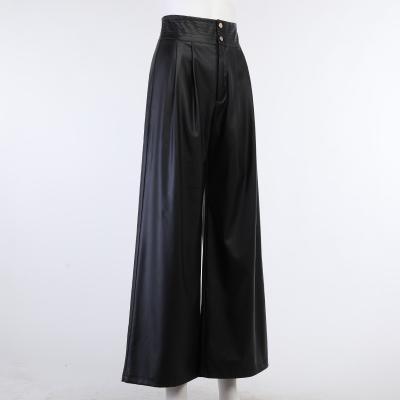 China Van het het Beenleer van sexy Hoge Taillevrouwen Brede de Broek Stevige Kleur Te koop