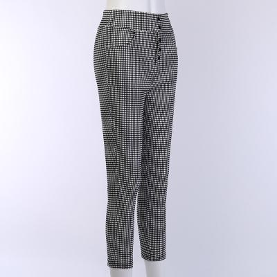 中国 秋の格子縞の高いウエストの女性偶然のズボン 販売のため