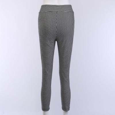 中国 秋の格子縞の高いウエストの女性偶然のズボン 販売のため