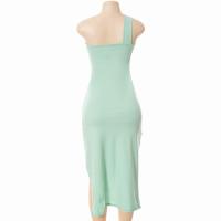 China Sexy Solid Twisted Design High Slit Maxi Dress Off Shoulder Open Back for sale