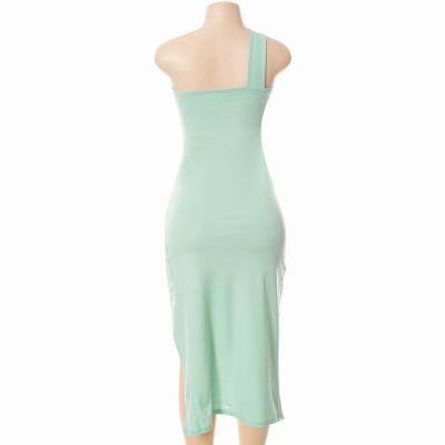 China De sexy Stevige Verdraaide Rug van Maxi Dress Off Shoulder Open van de Ontwerp Hoge Spleet Te koop