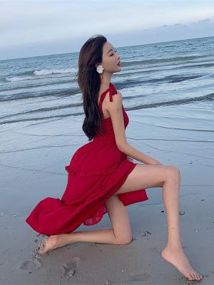 Cina Vestiti rossi leggiadramente eccellenti dalla spiaggia di estate delle signore di 105cm in vendita