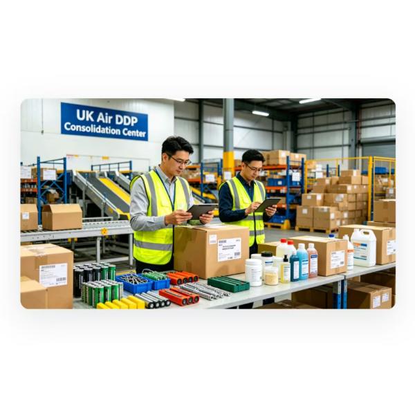 Quality Air DDP Shipping To UK Real Time Tracking For Battery Magnetic / Cosmetic Liquid Powder Chemical for sale