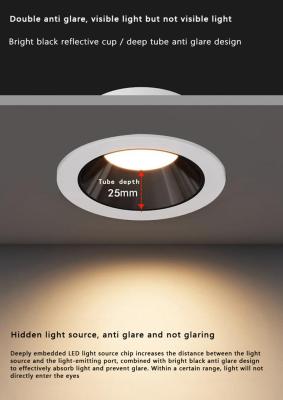 China Tiefe Anti-Glare Dimmable LED Down Light 6500K 6,5W Runde LED Downlight zu verkaufen