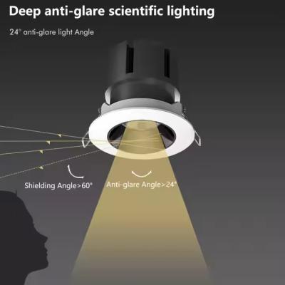 中国 ホテル 商用 LED 下照明 調整可能な 9W 天井 暗調 可 収納 スポットライト 照明防止 販売のため