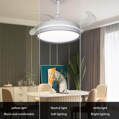 China 96W 500mm Ceiling Fan Super Silent Bedroom 42 Inch White Ceiling Fan With Light for sale