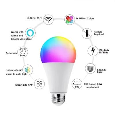 China Energy Saving Smart LED Bulb Light App Control RGB Matter Light Bulbs for sale