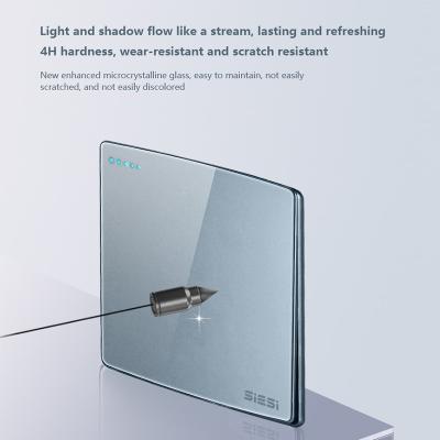 China V20 Luxury Full Tempered Glass Panel Luxury UK Wall Sockets USB Socket New Design 1 2 3 4 Gang Wall Switch for sale