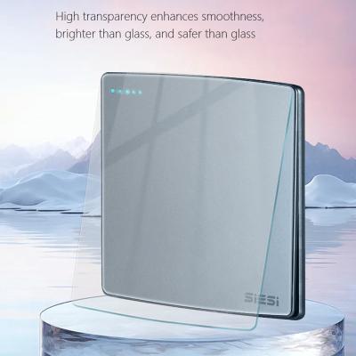 China V20 Luxury Full Tempered Glass Panel Luxury UK Wall Sockets USB Socket New Design 1 2 3 4 Gang Wall Switch for sale