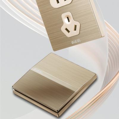 China V6 Luxury UK EU 1/2/3/4 Gang on off Switch Push Button Doorbell Water Heater AC Wall Light Switch Socket for sale