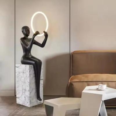 China Home Creative Design Humanoid Art Sculpture Floor Light Hotel Lobby Living Room Large Decor Standing Floor Lamps for sale
