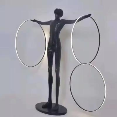 China Home Creative Design Humanoid Art Sculpture Floor Light Hotel Lobby Living Room Large Decor Standing Floor Lamps for sale