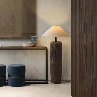 China Wholesale Customized Retro Ceramic Fabric Attic Living Room Bedroom LED Standing Lamp Floor Lamp Desk Light for sale