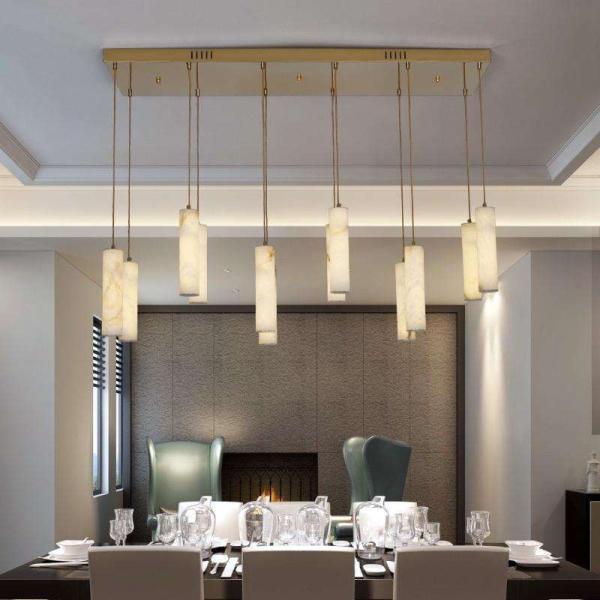 Quality Creative Design Alabaster Chandelier Hotel Lobby Dining Room Long Strip Marble for sale