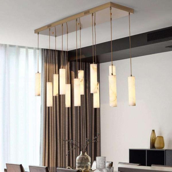 Quality Creative Design Alabaster Chandelier Hotel Lobby Dining Room Long Strip Marble for sale