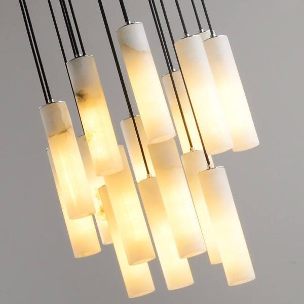 Quality Creative Design Alabaster Chandelier Hotel Lobby Dining Room Long Strip Marble for sale