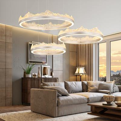 China Gold Modern Crystal Hanging Chandelier , Large Round Crystal Pendant Light for sale