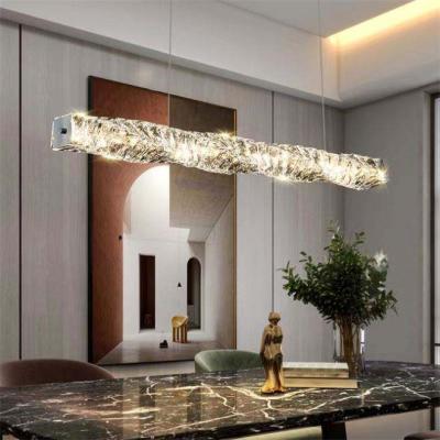 China Warm Romantic Rose Gold Bedroom Living Room LED Pendant Light Acrylic Restaurant bar Chandelier for sale