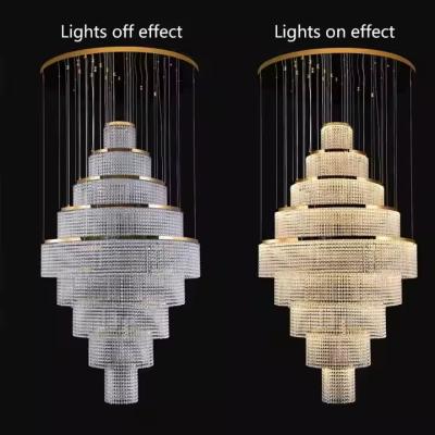 Cina Illuminazione per lampadari per scale cristalline moderne, lampadari LED personalizzati in vendita