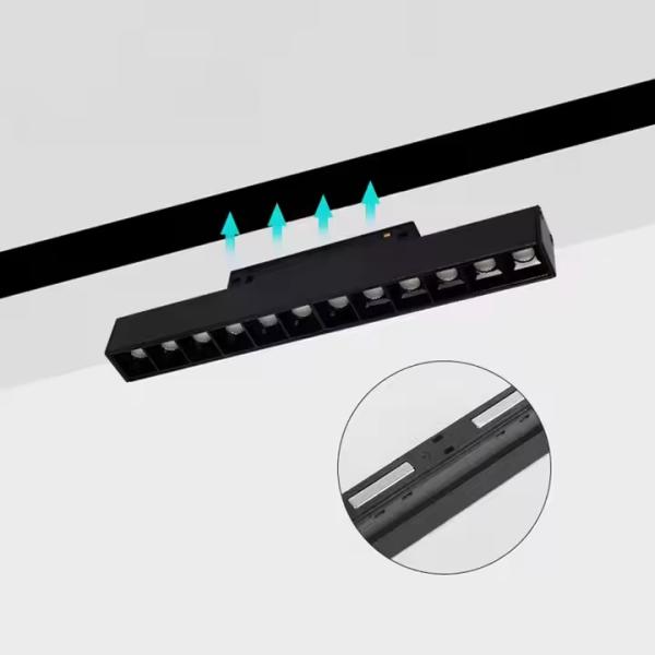Quality Magnetic LED Track Light 12W 6W 18W 48V White 1-10V Dimming Foldable Spotlight for sale