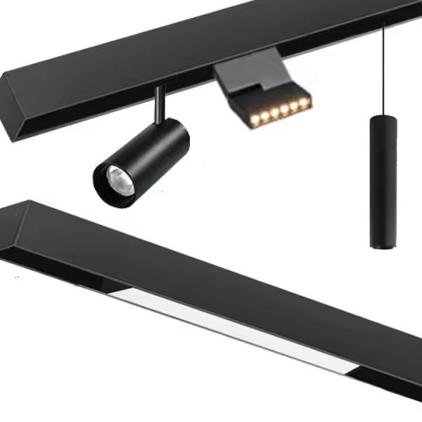 Quality Magnetic LED Track Light 12W 6W 18W 48V White 1-10V Dimming Foldable Spotlight for sale