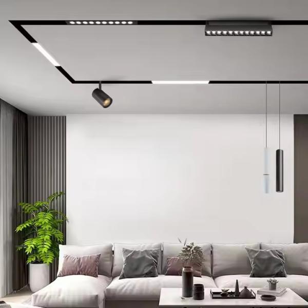 Quality Magnetic LED Track Light 12W 6W 18W 48V White 1-10V Dimming Foldable Spotlight for sale