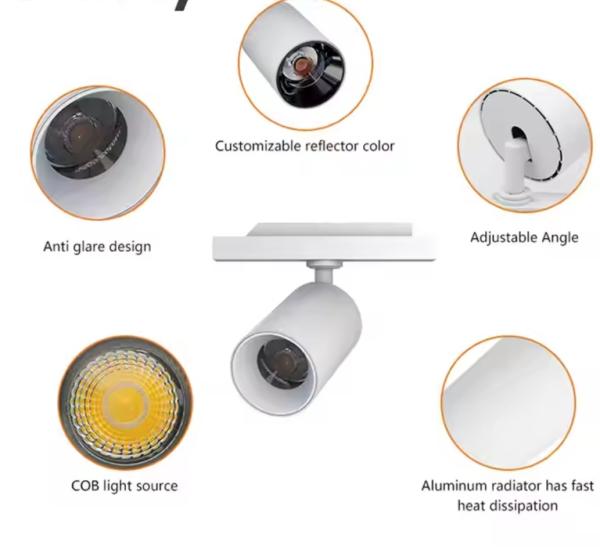 Quality Energy Saving Aluminium Spotlights 3000K 4000K 6000K Magenetic LED Track Spot for sale