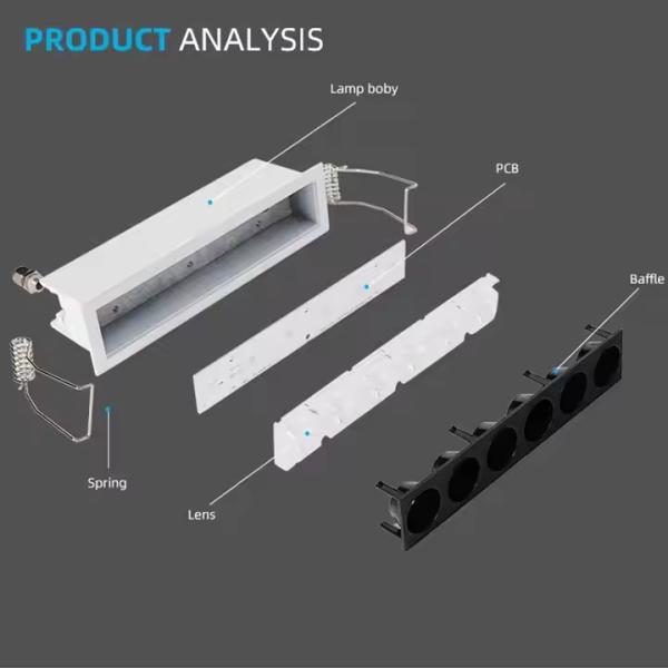 Quality Adjustable CCT Focus Anti Dazzle LED Grille Spotlight Recessed Down Lights For for sale