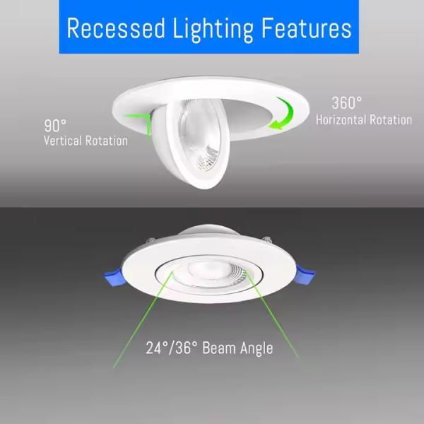Quality 4 Inch Recessed LED Spot Light 5CCT 10W 900LM Rotatable Spotlight With Junction for sale