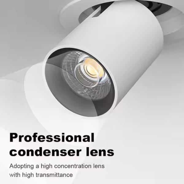 Quality Adjustasble Recessed LED Spotlights 10W 15W 25W 30W COB Retractable Downlight for sale