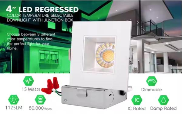 Quality 4 Inch 12W 3CCT Selectable LED Recessed Downlights Anti Glare IP44 For Hotel for sale