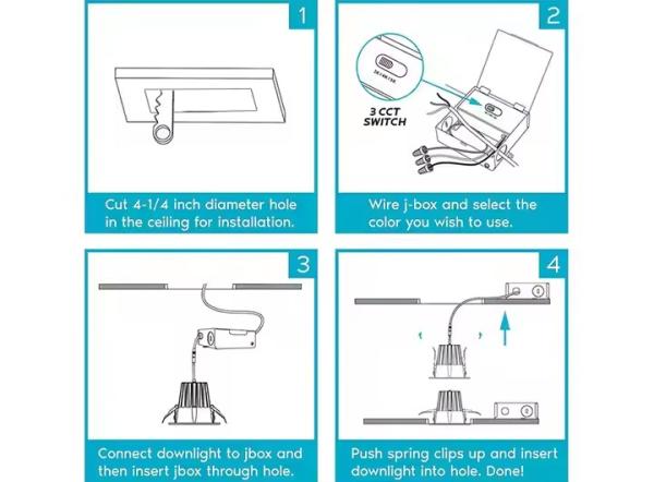 Quality Ultra Thin 4 Inch LED Recessed Lighting Canless IC Rated LED Downlights Square for sale