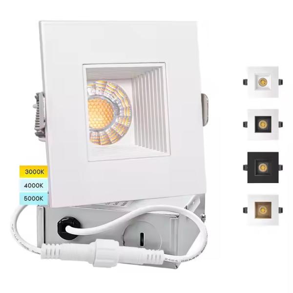 Quality Ultra Thin 4 Inch LED Recessed Lighting Canless IC Rated LED Downlights Square for sale