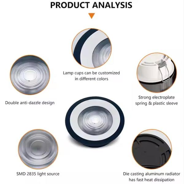 Quality Front Replace Bulb White Adjustable Spotlight , Anti Glare LED Downlights For for sale
