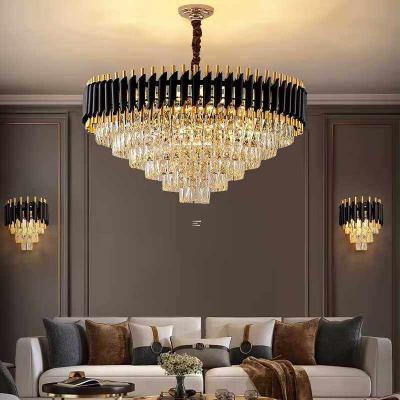 China Luces de lámpara de lujo LED redonda 3000K Sala de estar Cristal lámpara de lujo Iluminación en venta