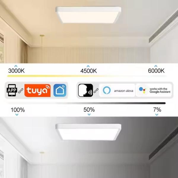 Quality Remote Control CCT LED Ceiling Light Square Smart LED Panel Lamp For Living Room for sale
